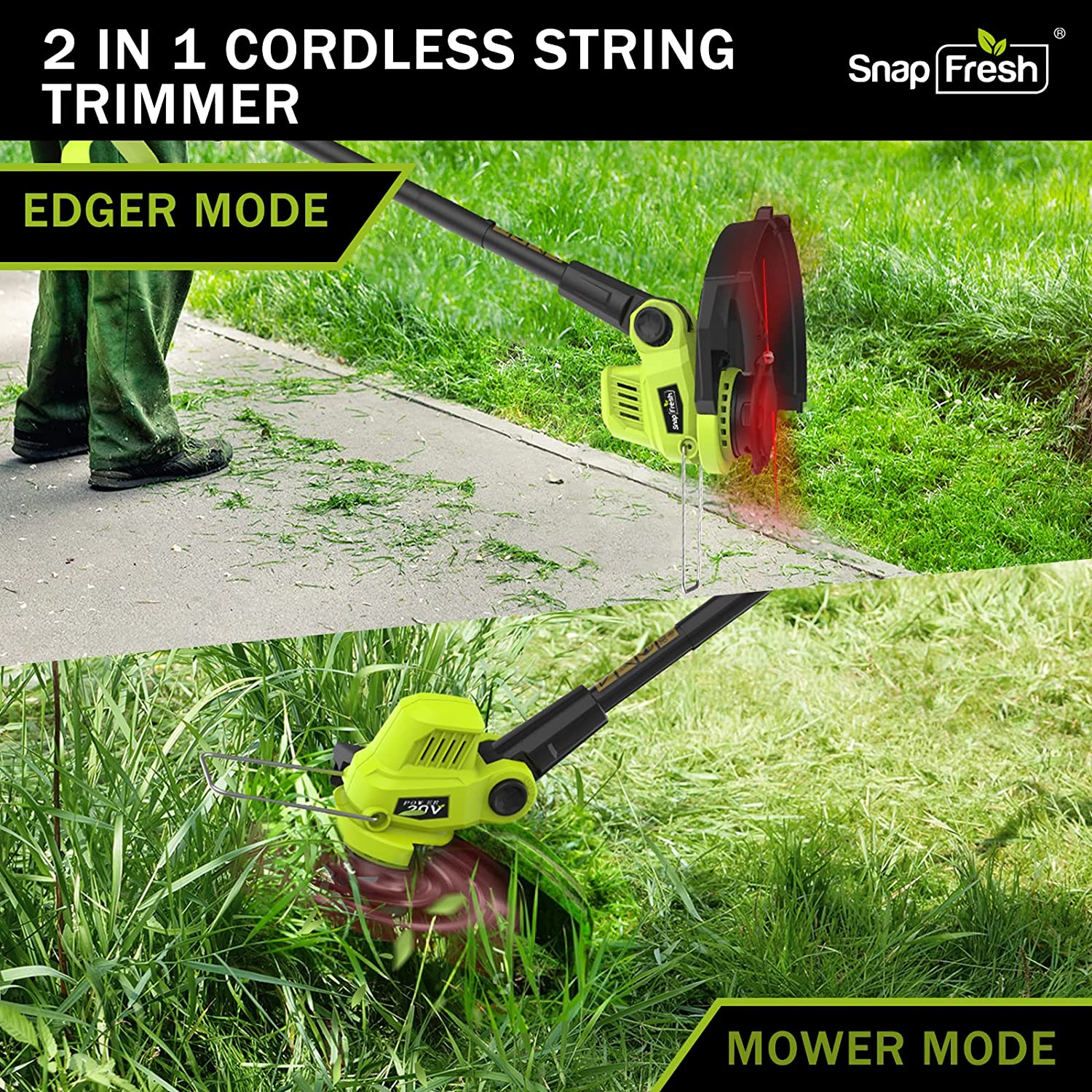 20V Cordless String Trimmer with 2.0Ah Li-ion Battery and Charger ...